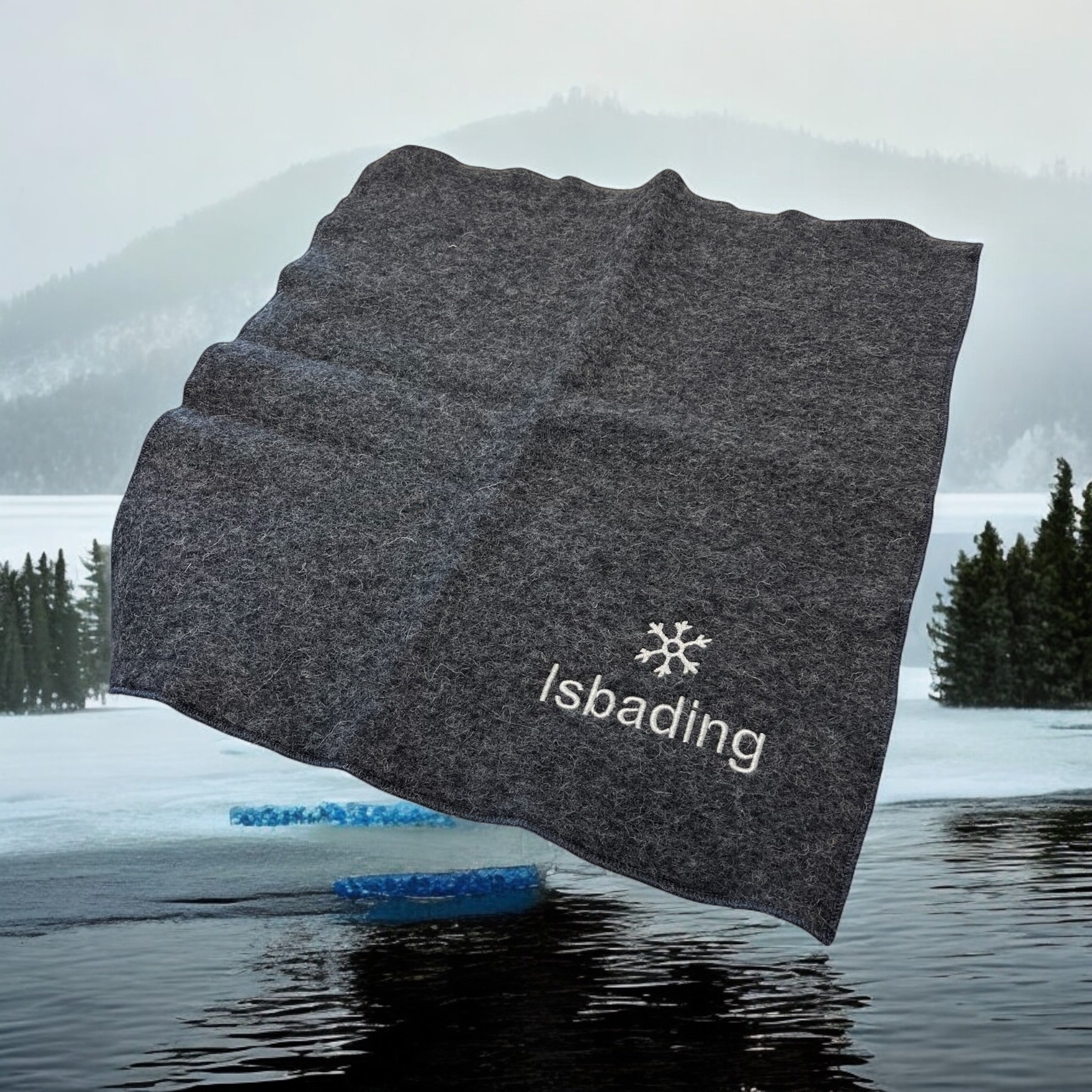 Isbader-matte, 45x45 cm i tettvevd 100% ull. Vanlig bading, isbading ...